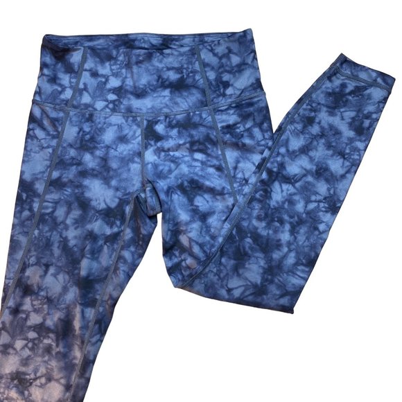 Athleta | Pants & Jumpsuits | Athleta Leggings Yoga Pants Navy Blue Tie ...